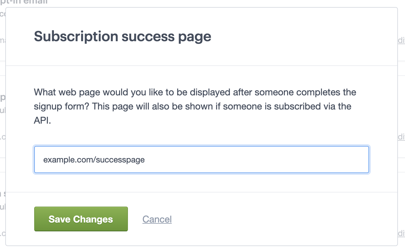 Confirmation pages for subscribe and unsubscribe