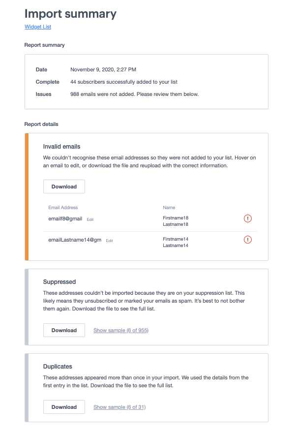 Import subscribers from a file