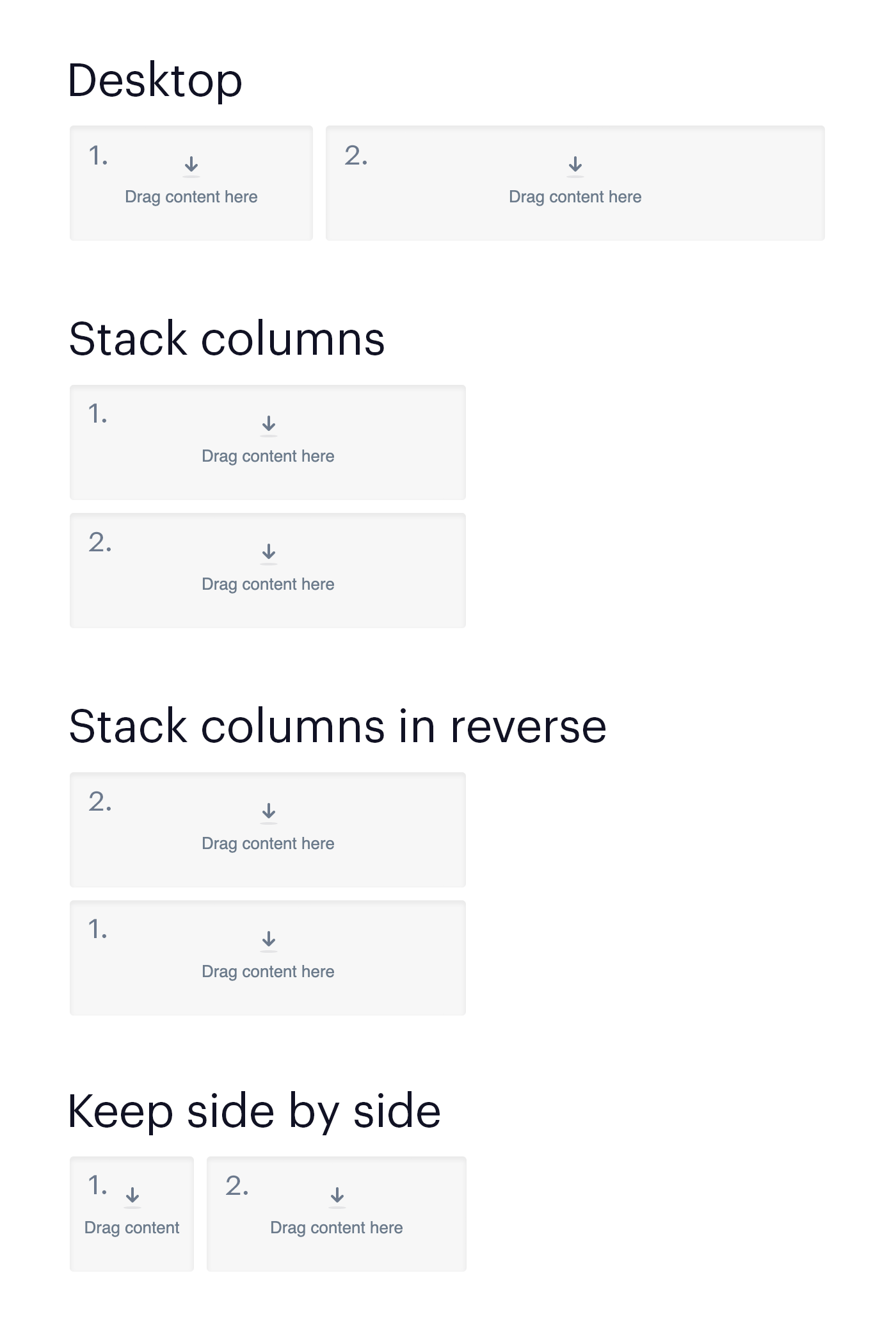 Choose how content is reordered from desktop to mobile