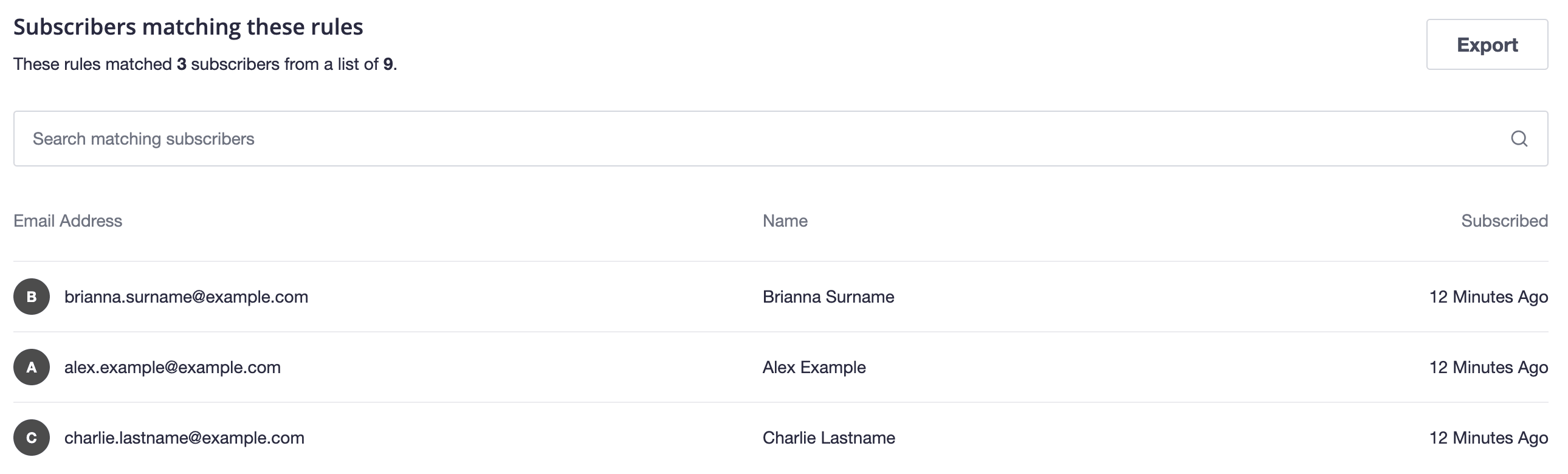 List segmentation (Segments)